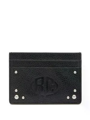 Roberto Cavalli Embossed-logo Studded Cardholder - Black