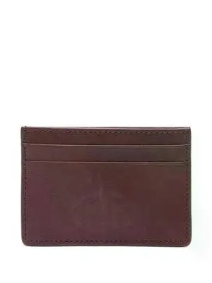 Roberto Cavalli Embossed Leather Cardholder - Brown