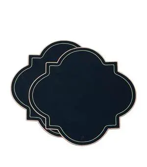 La DoubleJ Set Of 2 Medallion Placemats - Navy