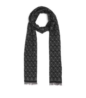 Alexander McQueen Wool-blend Skull Scarf - Black
