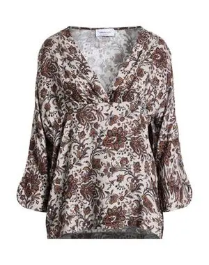 Brown Floral Tops