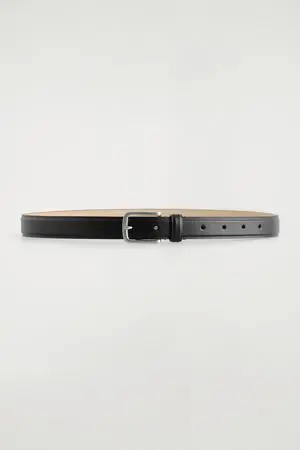 Cos Embossed Leather Belt - Black