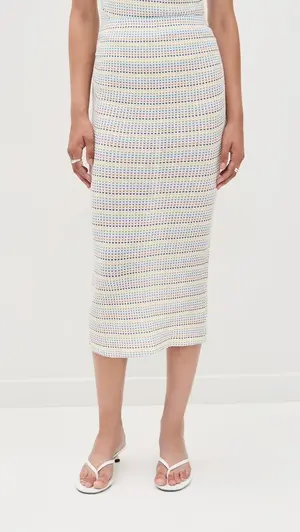 LE BOP Stretch Knit Midi Skirt