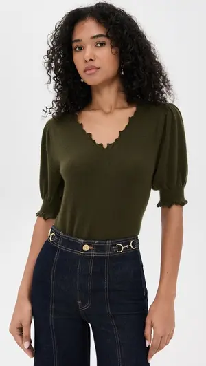 Ulla Johnson Cashmere Short Sleeve Top