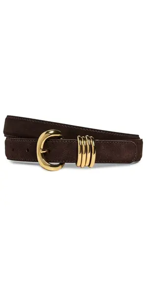 Madewell Metal Keeper Suede Belt - Coffee Bean