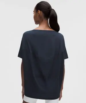 Lululemon Back In Action Organic Cotton-blend T-shirt - True Navy