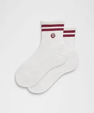 Lululemon Daily Essential Quarter Socks - White/raspberry Rave
