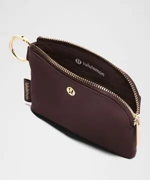 Lululemon Clippable Card Pouch - Black Plum/gold