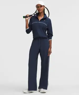 Lululemon Court Rival Wide-leg Track Pant - Club Blue/white