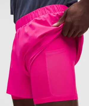 Lululemon Mile Maker Ripstop Lined Short 4 - Flamingo Fun