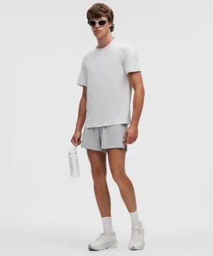 Lululemon Lululemon Mile Maker Ripstop Lined Short 4 Silver Drop
