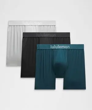 Lululemon Soft Stretch Active Boxer Brief 5" Black/indochine Blue/silver Drop