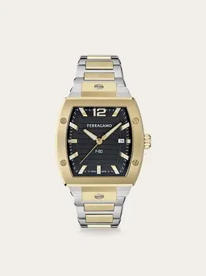 FERRAGAMO F-80 Tonneau 3H Watch Black