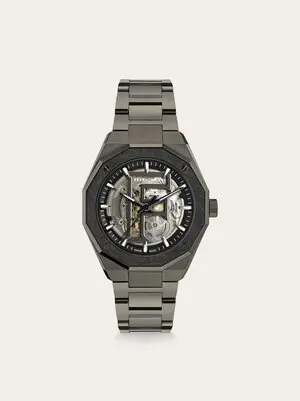 FERRAGAMO Edge Automatic Skeleton Watch - Black