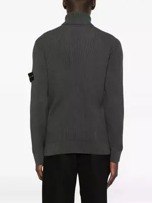 Stone Island Ribbed Turtleneck Wool Sweater