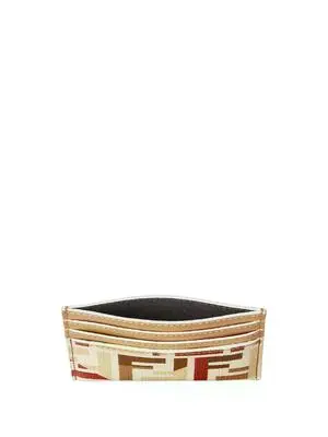 Fendi Ff-pattern Leather Card Holder