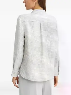 Theory Ecru Gingham Check Shirt
