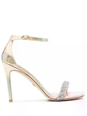 STUART WEITZMAN Crystal-embellished Iridescent Sandals