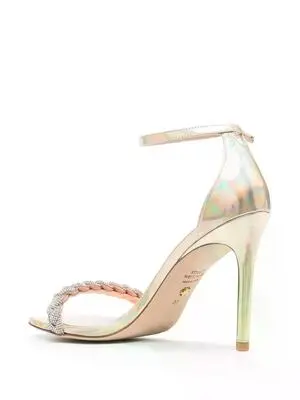 STUART WEITZMAN Crystal-embellished Iridescent Sandals