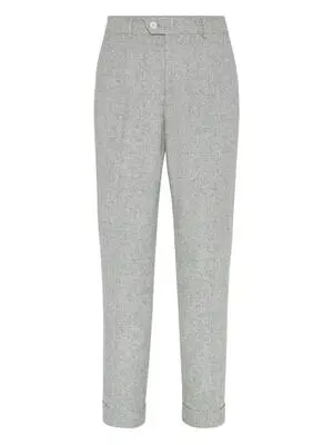 Brunello Cucinelli Pleated Wool-silk Blend Trousers