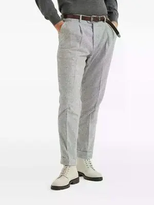 Brunello Cucinelli Pleated Wool-silk Blend Trousers