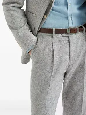 Brunello Cucinelli Pleated Wool-silk Blend Trousers
