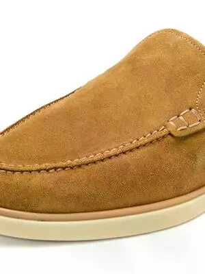 Magnanni Sofia Suede Leather Loafers - Neutrals
