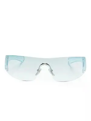 Gucci Crystal-embellished Shield Sunglasses - Blue