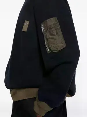 Sacai Paneled Zip-fastening Sweater