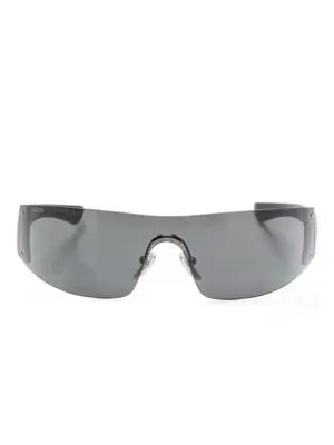 Gucci Crystal-embellished Shield Sunglasses - Black