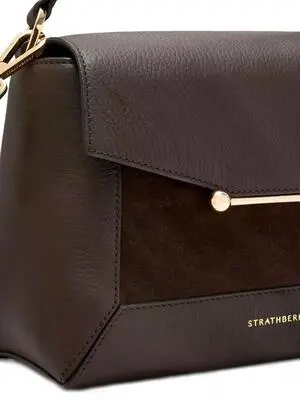 Strathberry Small Mosaic Leather Suede Tote Bag - Brown