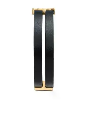 Saint Laurent Cassandre Double-strand Leather Bracelet