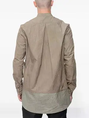 DEVOA Mandarin-collar Panelled Shirt