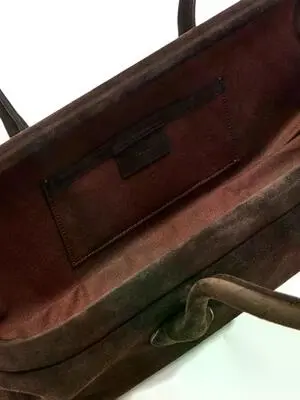 OSOI Suede Top-handle Shoulder Bag - Brown