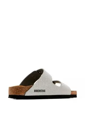 BIRKENSTOCK Glitter Double-buckle Flat Sandals - Silver