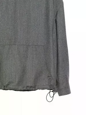 Giorgio Armani Wool Sweatshirt With Drawstring Pocket - Grey