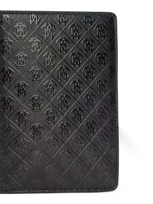 Roberto Cavalli Mirror Snake Monogram-embossed Leather Wallet