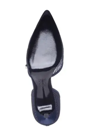 Nina Nashly Pointed Toe Cap-toe Mary Jane Pumps - Navy