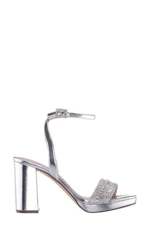 Nina Sofina Ankle Strap Platform Sandal - Silver