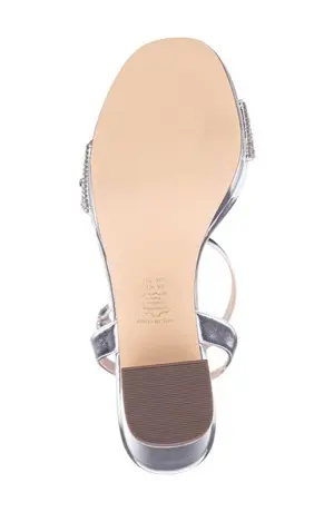 Nina Sofina Ankle Strap Platform Sandal - Silver