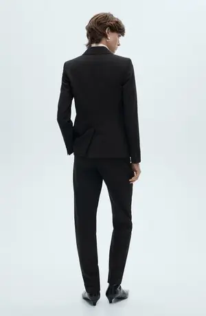 Mango Fitted Suit Jacket - Black