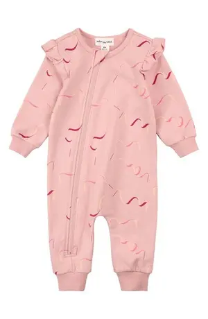 MILES THE LABEL Ribbon Print Zip Romper - Light Pink