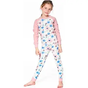 DEUX PAR DEUX Organic Cotton Two-piece Pajamas - Off-white Flower Print