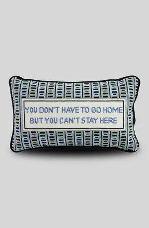 FURBISH Needlepoint Pillow - Can't Stay Here