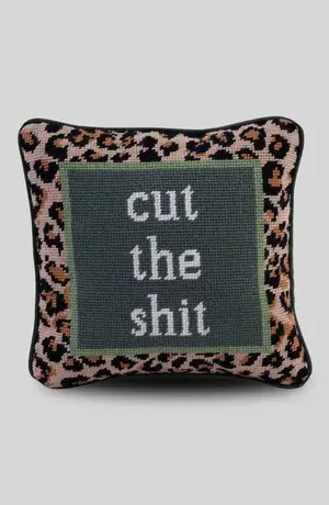 FURBISH Needlepoint Pillow - Cut The Shit