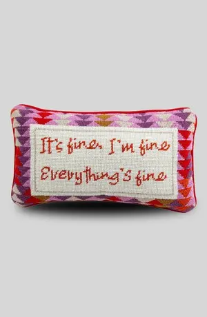 FURBISH Needlepoint Pillow - Everything's Fine