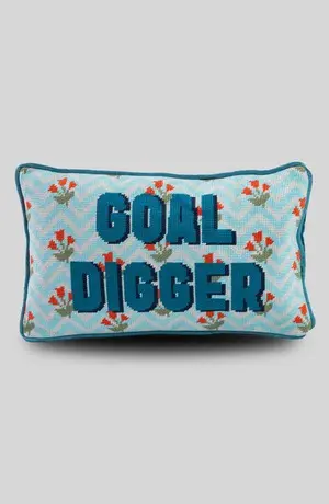 FURBISH Needlepoint Pillow - Goal Digger