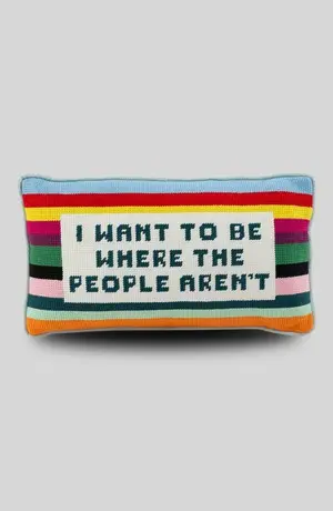 FURBISH Needlepoint Pillow - Where The People Aren't