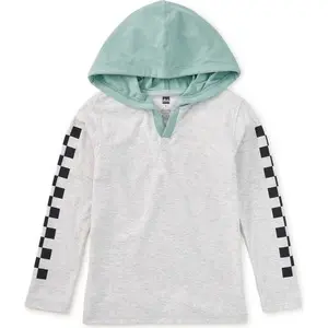 TEA COLLECTION Checker Sleeves Happy Hoodie