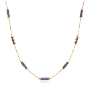 THE LOVERY FINE JEWELRY Amethyst Bar Chain Necklace - Purple